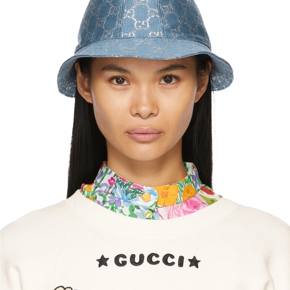 Gucci | Accessories | Gucci Blue Denim Bucket Hat Casual Accessory ...